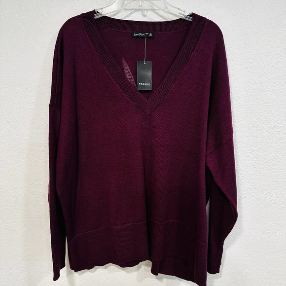 torrid | Sweaters | Nwt Torrid Love Sick Purple Vneck Sweater Lightning ...